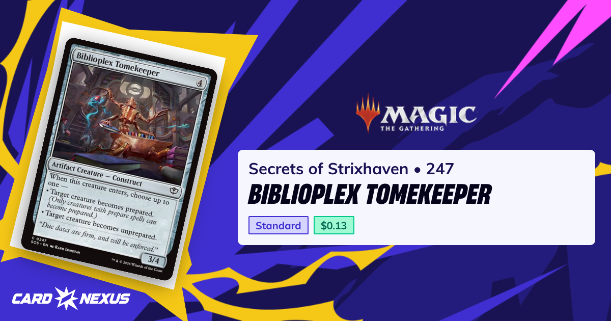 Biblioplex Tomekeeper #247 — Secrets of Strixhaven (SOS) — Magic: The ...